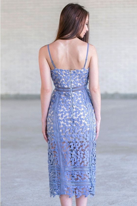 Light Blue Crochet Dress