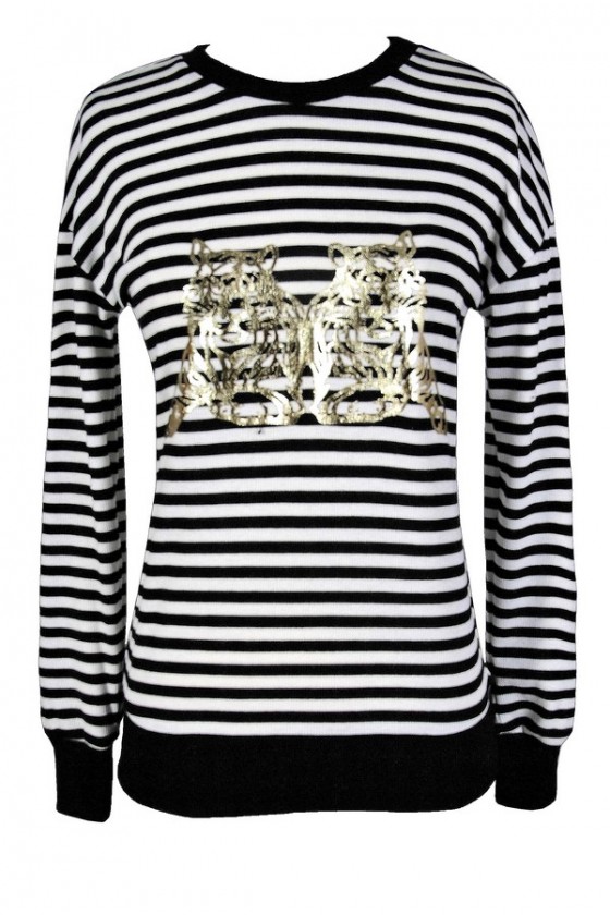 white tiger pattern top