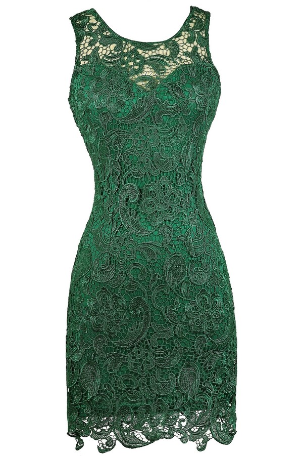 Green Lace Pencil Dress Hunter Green Lace Dress Hunter Green Lace