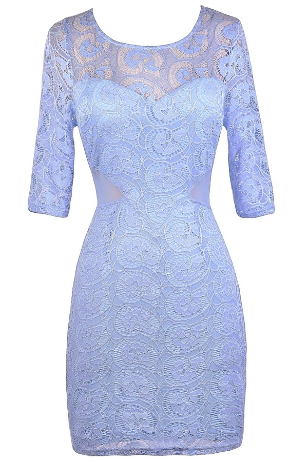 Sky Blue Lace Dress, Pale Blue Lace Dress, Sky Blue Lace Sheath Dress ...