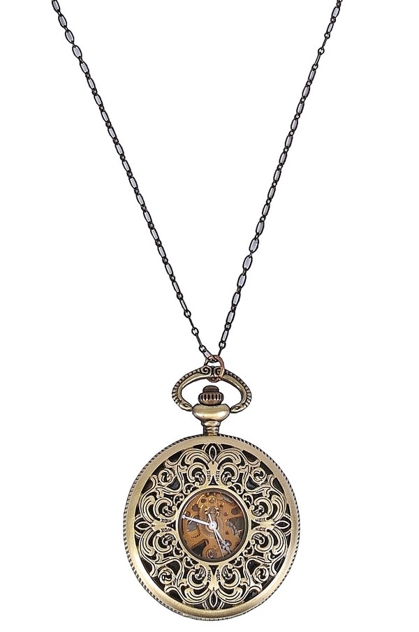 Gold Clock Pendant, Gold Watch Necklace, Cute Jewelry Lily Boutique