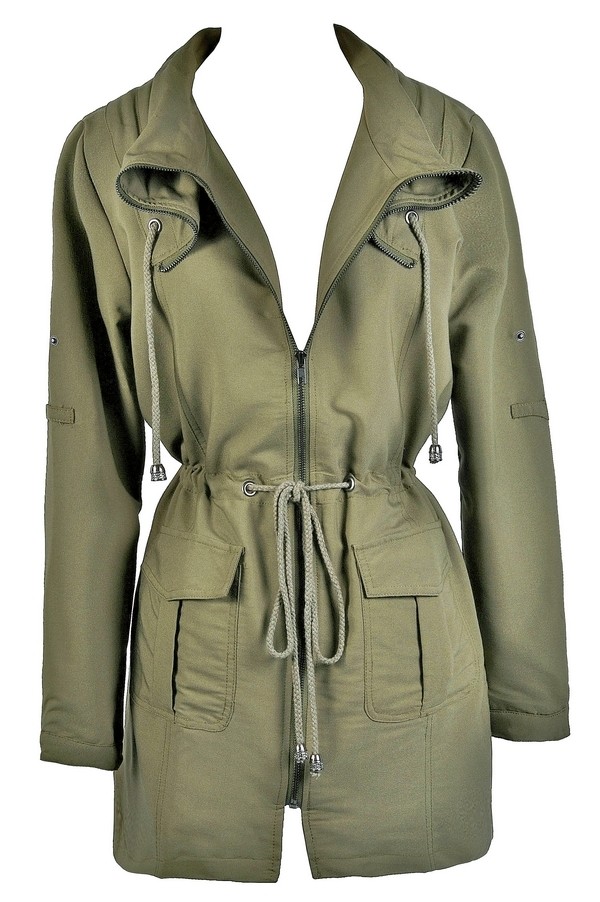 Olive Green Jacket | Cute Green Hiking Jacket | Cute Fall Jacket | Lily ...