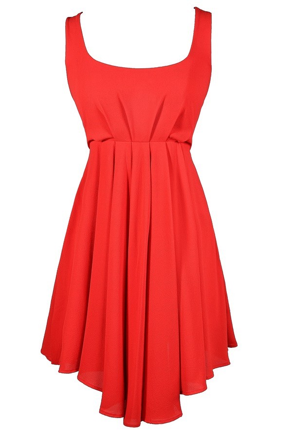 Red Bow Back Dress, Cute Red Dress, Red Party Dress, Cute Red Summer ...