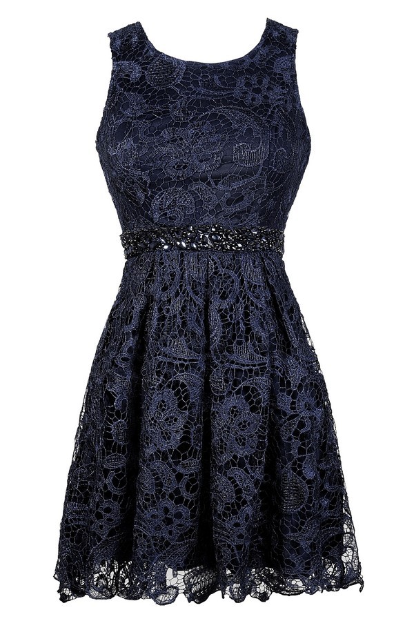 Navy Blue Lace Dress, Cute Navy Dress, Navy Lace Dress, Navy ...