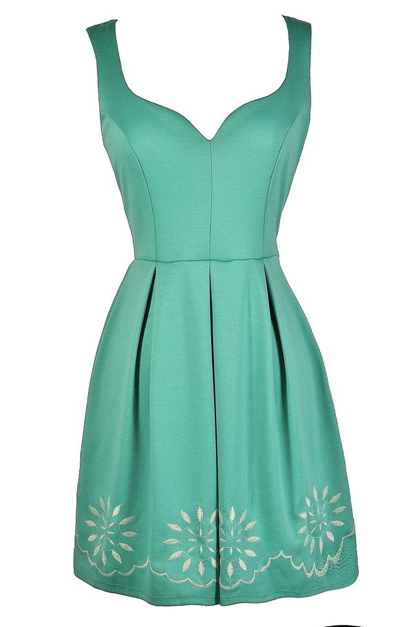 Cute Mint Dress, Mint A-Line Dress, Mint Party Dress, Mint Summer Dress ...