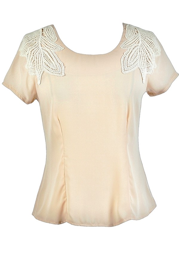 Cute Beige Top, Cute Cream Top, Beige Summer Top, Beige Crochet ...